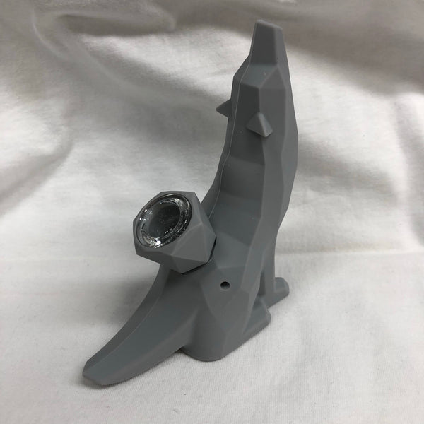 LIT 5” Tall Silicone Wolf Bubbler W/ Glass Bowl | Bong World